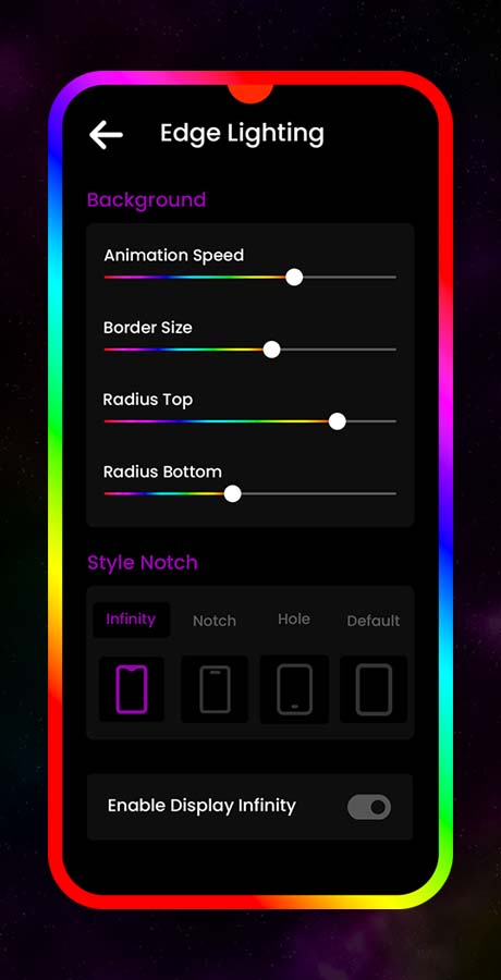 Edge Light Border - Always on display AOD - LED Borderlight - Color live wallpapers by ieSoftInfo